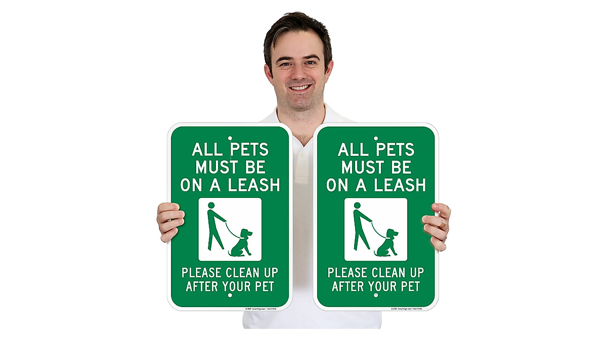 SmartSign Leash Signs - Durable 2 Pack for Pets