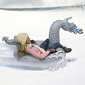 GoFloats Winter Snow Tube - Inflatable Sled for Kids and Adults (Choose from Unicorn, Disney's Frozen, Ice Dragon, Polar Bear, Penguin, Flamingo)
