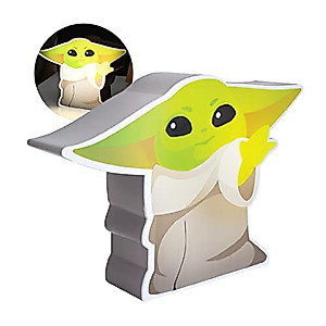 The Mandalorian Baby Yoda Night Light, Grogu The Child Officially Licensed Star Wars Bedroom Decor and Desk Lamp