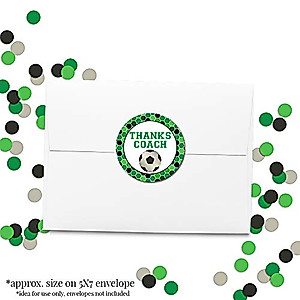 Soccer Team Coach Appreciation Thank You Sticker Labels, 40 2" Party Circle Stickers by AmandaCreation, Great for Envelope Seals & Gift Bags
