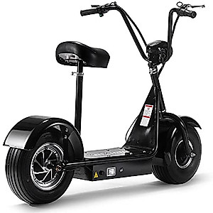 MotoTec Fatboy Electric Scooter 48v 800w -Fat Tire & Big Wheel-Scooter with Seat-Top Speed ​​22MPH-Max Range 15 Miles