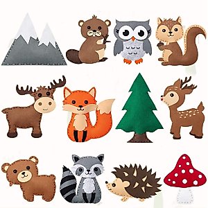 BLYNN Dinosaur Animals Craft Kit Forest Creatures DIY Sewing Felt Plush Animals for Kids Beginners Educational Sewing Set Girls and Boys Art Craft Kits (Puppy)