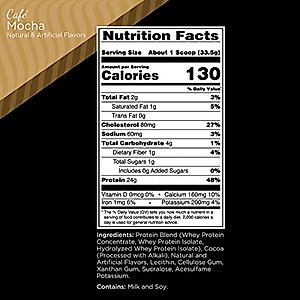 Rule One Proteins Whey Blend - Café Mocha, 24g Fast-Acting Whey Protein Concentrates, Isolates, and Hydrolysates Per Serving, with Naturally Occurring EAAs and BCAAs,  2lbs