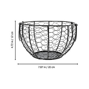 Cabilock 3pcs Egg Basket Round Storage Basket Vegetable Container Dessert Containers Fruit Vegetable Storage Basket Eggs Counter Decor Fruit Storage Container Steel Wire Wrought Iron Food