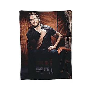 MEROHORO Chris Pratt Throw Blanket, Super Soft & Comfy Flannel Fleece Blanket, Lightweight Cozy Microfiber Anti-Pilling Plush Blanket for Sofa Chair, Bed, Couch (3 Sizes)
