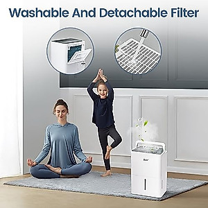 DuraComfort Dehumidifiers For Home With Hose,Up to 1000 Sq.Ft Dehumidifier for Basement Bedroom Bathroom,Suitable for various small rooms,white