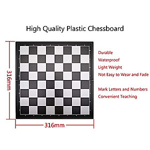12.5" Magnetic Chess Set with Folding Chess Board Outdoor Travel Portable Chess Set for Adults and Kids, Black & White Color