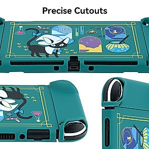 GeekShare Protective Case Slim Cover Case Compatible with Nintendo Switch OLED - Shock-Absorption and Anti-Scratch Skin Case for Switch OLED - Alchemy Cat (for OLED Model)