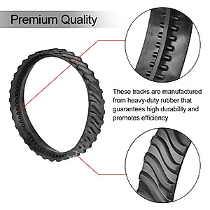 Garbage fighter R0526100 Exact Tire Track Replacement Compatible with Zodiac Baracuda MX8 Elite, MX6 Elite, MX8, Mx6 Ground Pool Cleaner (4 Pack) Made of Premium, Heavy Duty Rubber