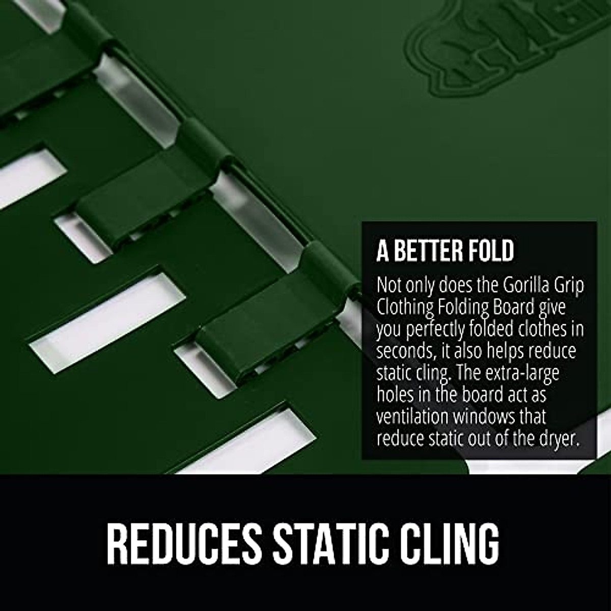 Gorilla Grip Shirt Folding Board, Easy Fast T-Shirt and Clothes Folder, Adult Clothing, Durable Plastic Organizer, Compact for Travel, Laundry Boards, Tshirt Flipfold Tool, Hunter Green