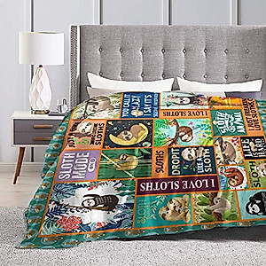 Sloth Blanket Super Soft Warm Flannel Throw Blankets for Couch Sofa Sloth Gifts for Kids and Adults