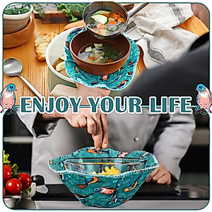CHENGU Set of 4 Bird Microwave Bowl Holder Hot Bowl Holder Multipurpose Soup Bowl Cozy Heat Resistant Bowl Potholders for Microwave Bowl Hot Pads for Soup Bowl Hot Food Kitchen Supplies (Bird)