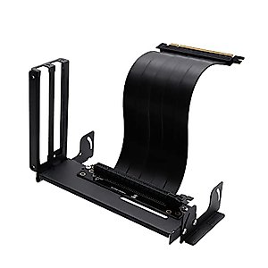 EZDIY-FAB Vertical Graphics Card Holder Bracket Support with Multi-Angle,GPU Mount,Video Card VGA Support Kit with PCIE3.0 Riser Cable- Black