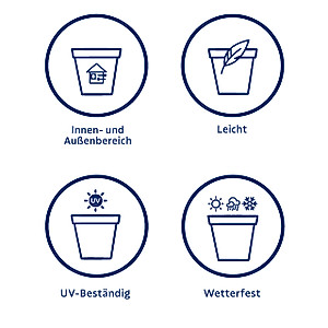 Tramontina Thai Plant Pot Plastic Taupe Diameter 44 x Height 58 cm Weatherproof Volume 55 litres