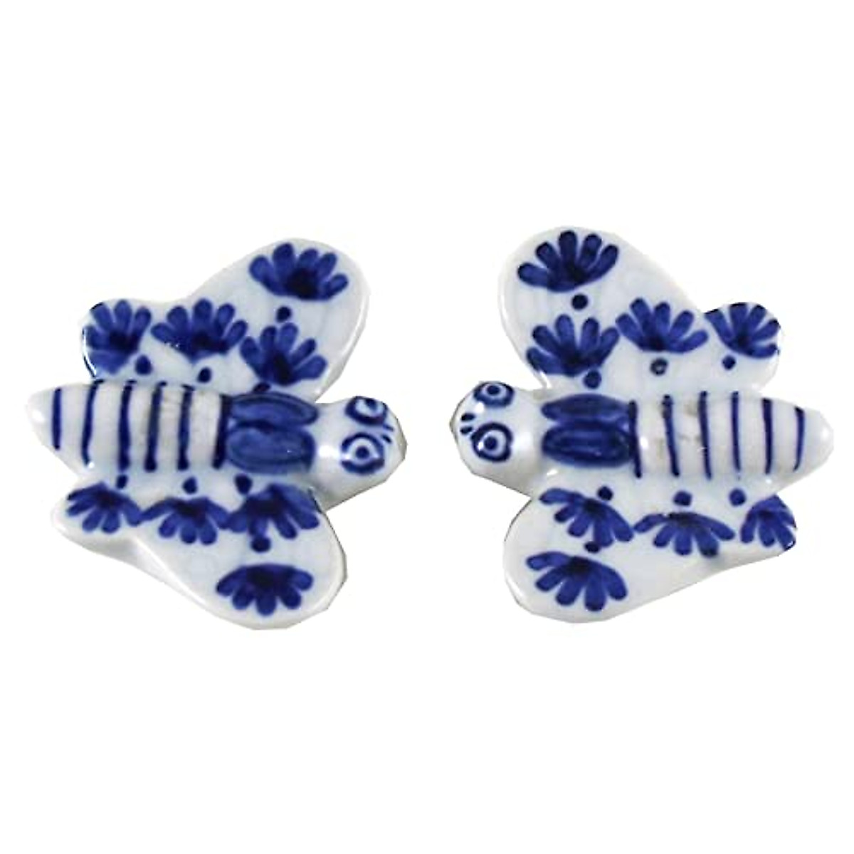 Porcelain Butterfly Salt and Pepper Shakers Blue and White