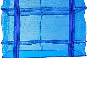 House Plants Outdoor Food Screen Foldable Drying Net Hanging Mesh Dryer Square Hanging Mesh Dryer for Shrimp Fish Fruit Vegetables (Four-Layer 66X40X40cm with Buckle) Drying Rack Clothing