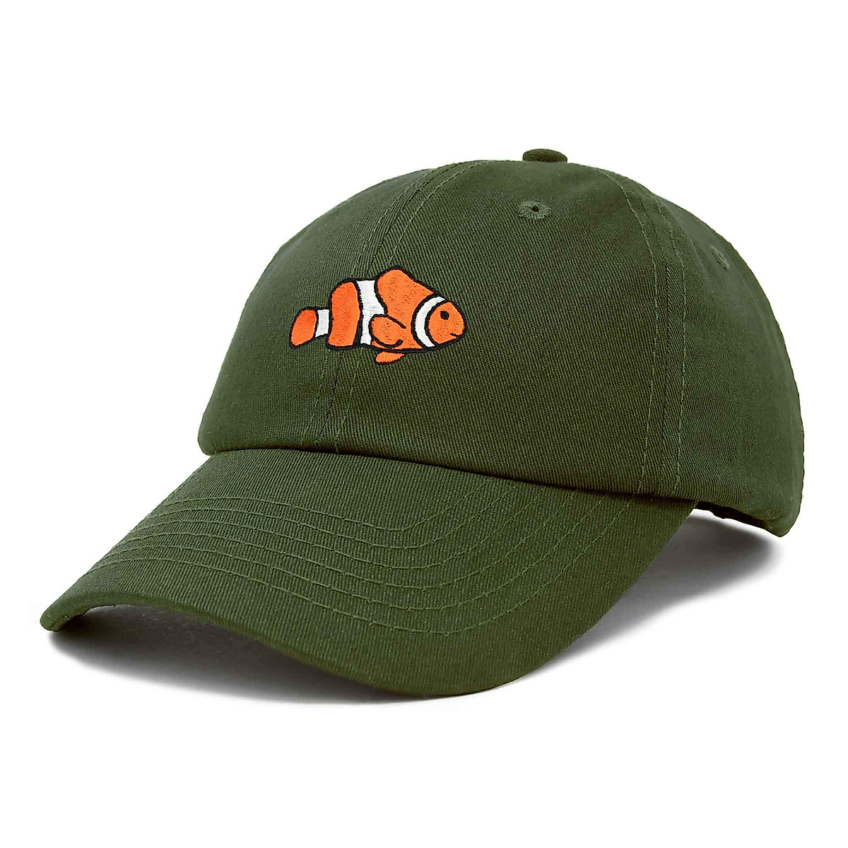 DALIX Clownfish Baseball Cap Tropical Dad Hat for Men Women's Hats in Olive