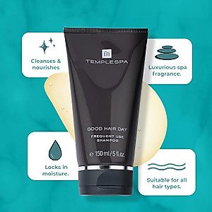 TEMPLESPA | GOOD HAIR DAY | Luxury Hair Shampoo for Smooth and Healthy Looking Hair Natural Ingredients, Free from Parabens, Phthalates and Sulphates, Cruelty-Free, Vegan 5.0 fl.oz.