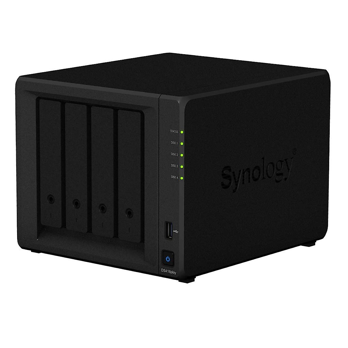 Synology DiskStation DS418play Mini Desktop NAS Server, Intel Celeron J3355 Dual-Core, 6GB DDR3L RAM, 4TB SSD, DSM Software