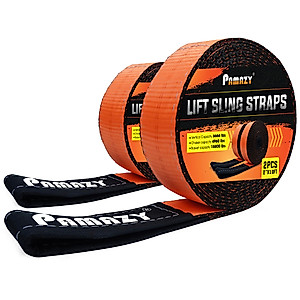 2 Pack 2”x10FT Supper Sturdy Lift Sling Straps, 18800 Pound Capacity Heavy Duty Eye-Eye Nylon Strap for Hoist, 2-Ply Polyester Rigging Straps, Tree Saver Recovery Straps Web Sling Winch