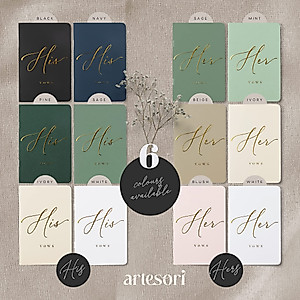 ARTESORI Wedding Vow Book for Her, Soft Touch, Gold Foil Engraving & 28 Lined Pages - Wedding Vow Books His and Hers, Wedding Essentials, Wedding Registry Ideas - Wedding Day Gifts, Bride Book [Ivory]