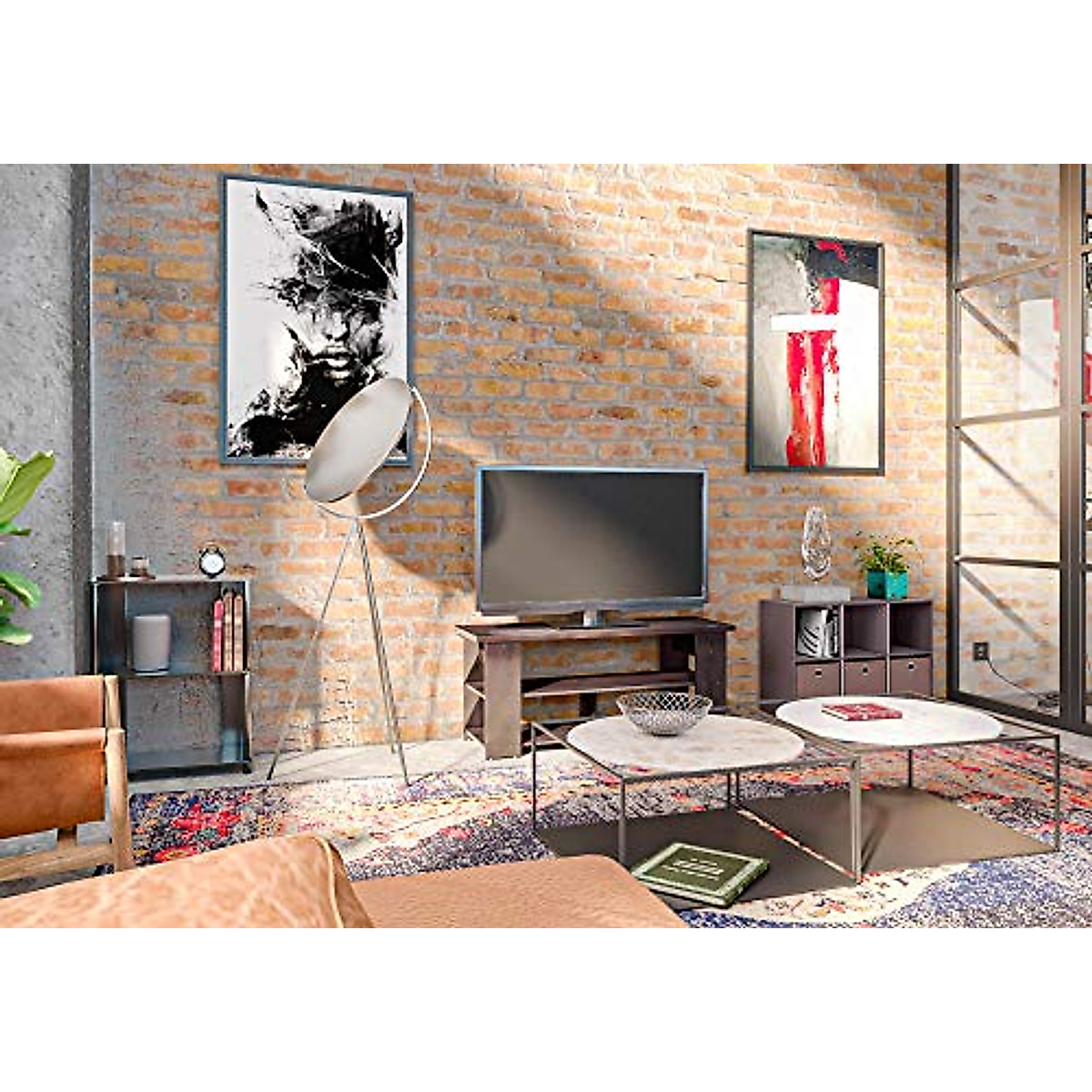 Furinno JAYA Simple Design 3-Tier Bookcase / Bookshelf / Display Rack, Plastic Tubes, Walnut