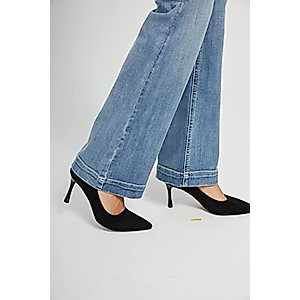 ERSDGG Women's High Rise Straight Bootcut Jeans Flare Leg Stretch Denim Pants Classic Casual Bell Bottom (Medium Indigo, 26, Bootcut)