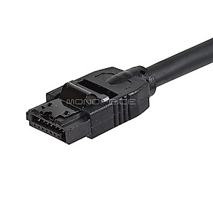 Monoprice Data Cable - 6 Feet - Black | SATA 6 Gbps External Shielded Cable - eSATA to SATA (Type I to Type L)