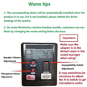 RJ9 to USB Headset Adapter Compatible with Plantronics/Jabra/Wireless DECT Headsets,for Computer/Notebook/Mac/Tablet USB Male to RJ9 Female