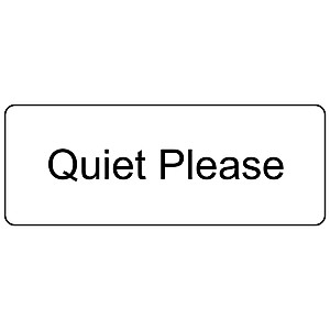 ComplianceSigns.com Quiet Please Engraved Sign for Office, 8x3 in. Black on White Acrylic