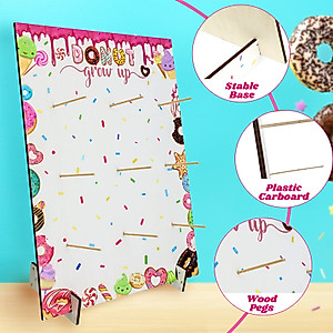 Marsui Doughnut Party Decoration, Doughnut Dessert Food Buffet Display Doughnut Bagel Holder Stand Candy Donuts Grow up Reusable Table Rack Display for Wedding Kids Birthday Baby Shower Party Supplies