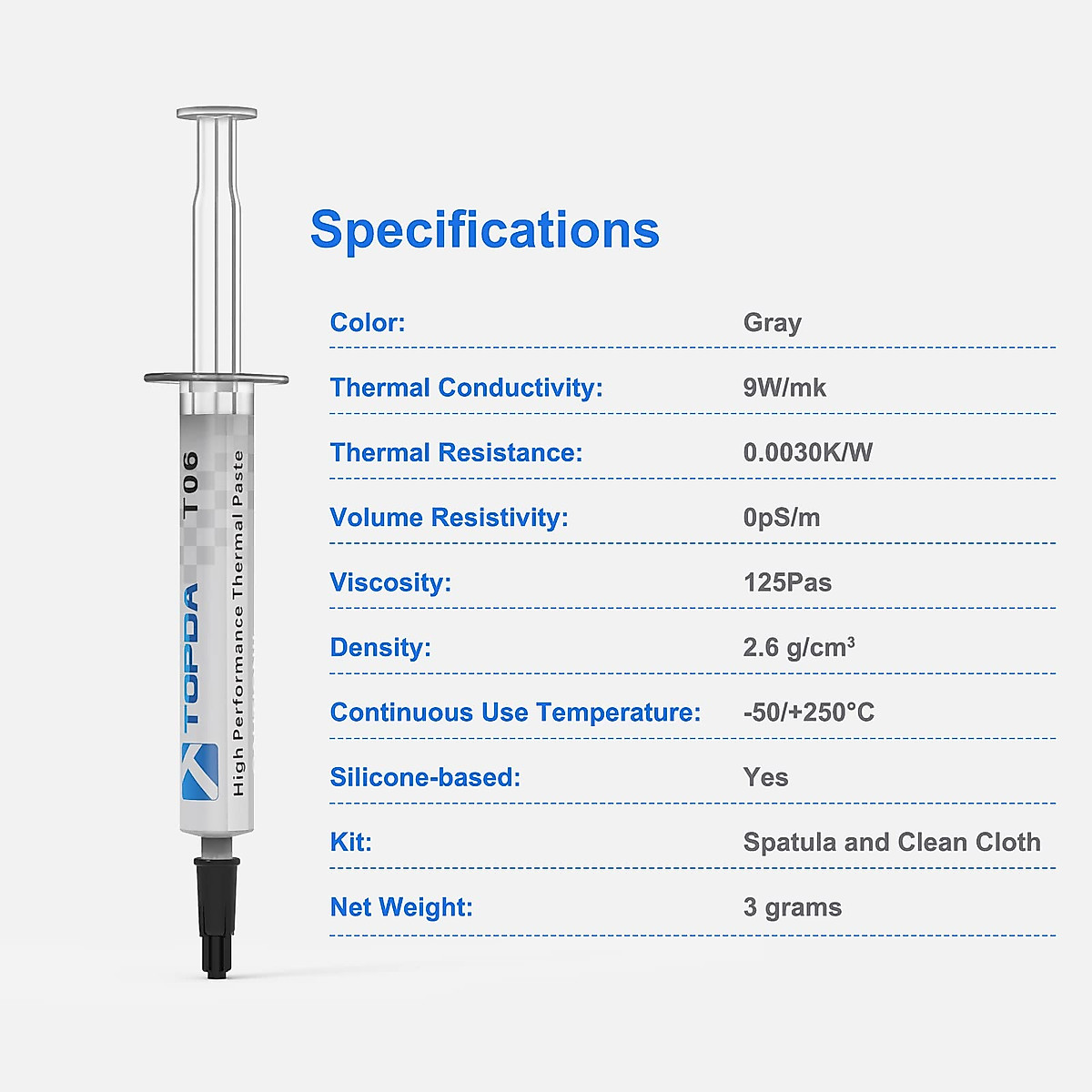 Thermal Paste, Heatsink Paste, Thermal Compound Paste for CPU Coolers GPU IC Processor High Performance CPU Thermal Paste 3g