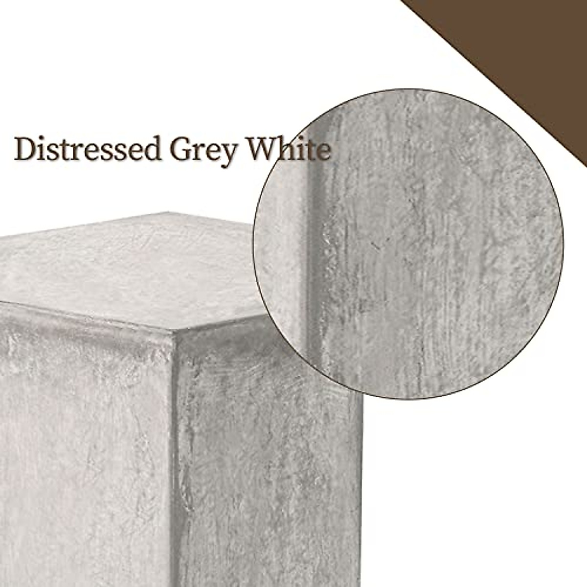 COSIEST Concrete Accent Table, Hexagon Patio Side Table 14.5''Wx20''H, Modular Design Indoor Outdoor End Table, Distressed Grey White Patina