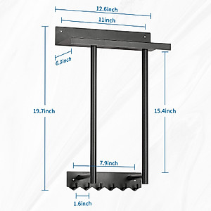 Towel Rack Wall Mounted,Bathroom Rolled Towel Holder,Adhesive Metal Black Shelf Towel Hanger,Nails Free Bath Blanket Storage,Stainless Steel Shower Hooks Towel Organizer,Home Bathroom Accessories Set