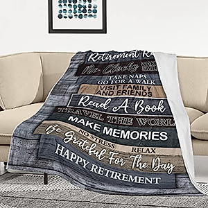 Mubpean Retirement Gifts for Men/Women - Mens Retirement Gifts Blanket 50"x60" - Retired Gifts for Men - Happy Retirement Gifts - Best Retirement Gift Ideas - Funny Retirement Party Gifts for Women