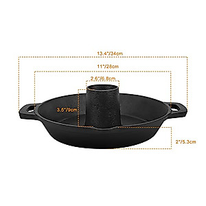 Onlyfire Universal Cast Iron Chicken Roaster, Pre-Seasoned Poultry Roaster Beer Can Turkey Holder with Roasting Pan for Most Grills and Oven