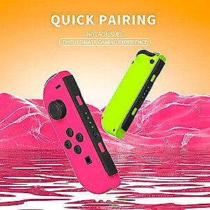WWOKIND Joy Con Controller Compatible for Switch, Wireless Joypad Replacement for Switch Joycon, Left Right Remote for Switch Controllers Joycon(Pink and Green)