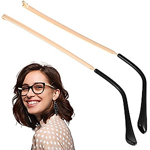 iplusmile Eyeglass End Tips Glasses Arm Replacement, Anti- Slip Tube Replacement Tips Eyeglass Arm Covers for Sunglasses Eyewear Eyeglasses Repair (1 Pair, Golden)