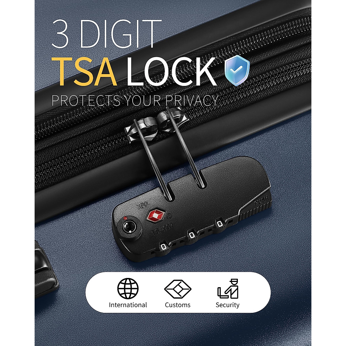 Zitahli Luggage Sets 2 Piece, All Expandable Suitcase Set, Carry On Luggage Set, PC Hard Case Luggage with TSA Lock Spinner Wheels YKK Zippers, 20in 28in (Navy Blue)