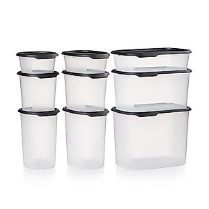 Tupperware One Touch Fresh Seal & Store 9-Container Food Storage Set - Dishwasher Safe & BPA Free - (9 Containers + 9 Lids)