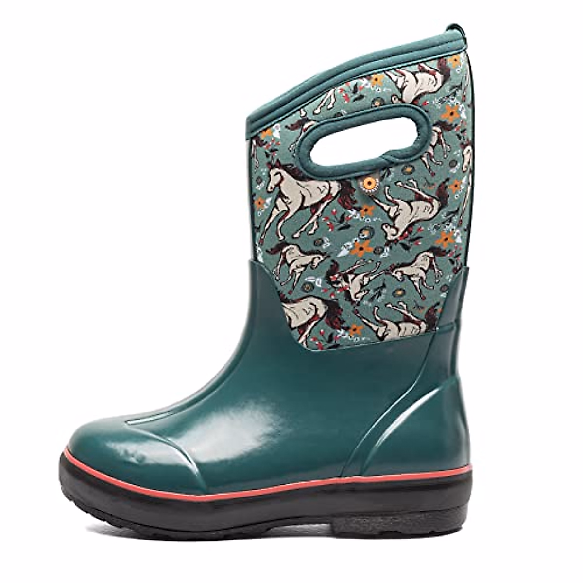 Bogs Kids Classic Waterproof Rain Boot, Unicorn Awesome Print - Teal Multi, Size 3 Big Kid