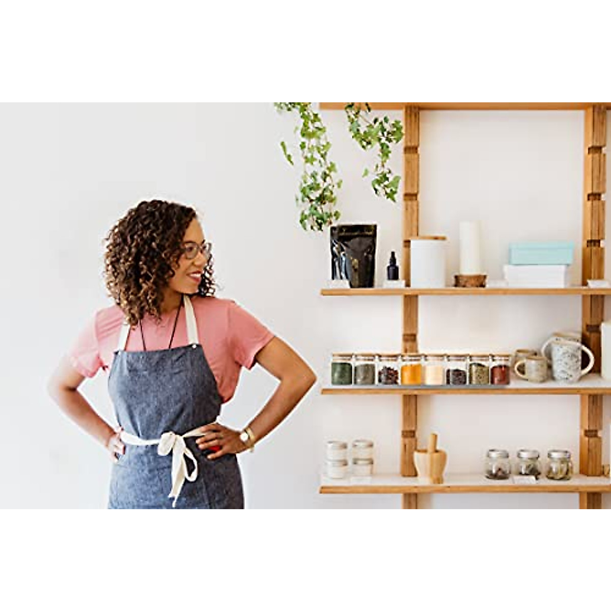 HighTree 5oz Glass Jars with Bamboo Lids and Airtight Silicone Seal, 150ml Spice Jars with Wood Lids (4 Pack)