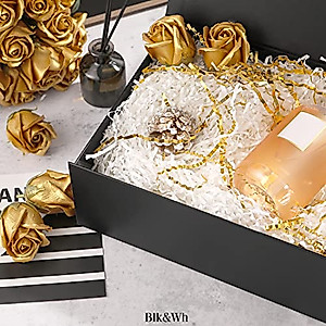 BLK&WH Gift Box 10.5x7.7x3.8 Inches, Gift Box with Lid, Black Gift Box, Groomsman Box, Collapsible Gift Box with Magnetic Lid (Matte Black)