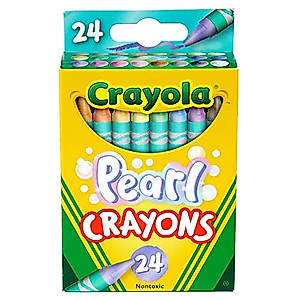 Crayola Pearl Crayons, Pearlescent Colors, 24 Count, Coloring Supplies, Gift for Kids, Ages 3, 4, 5, 6
