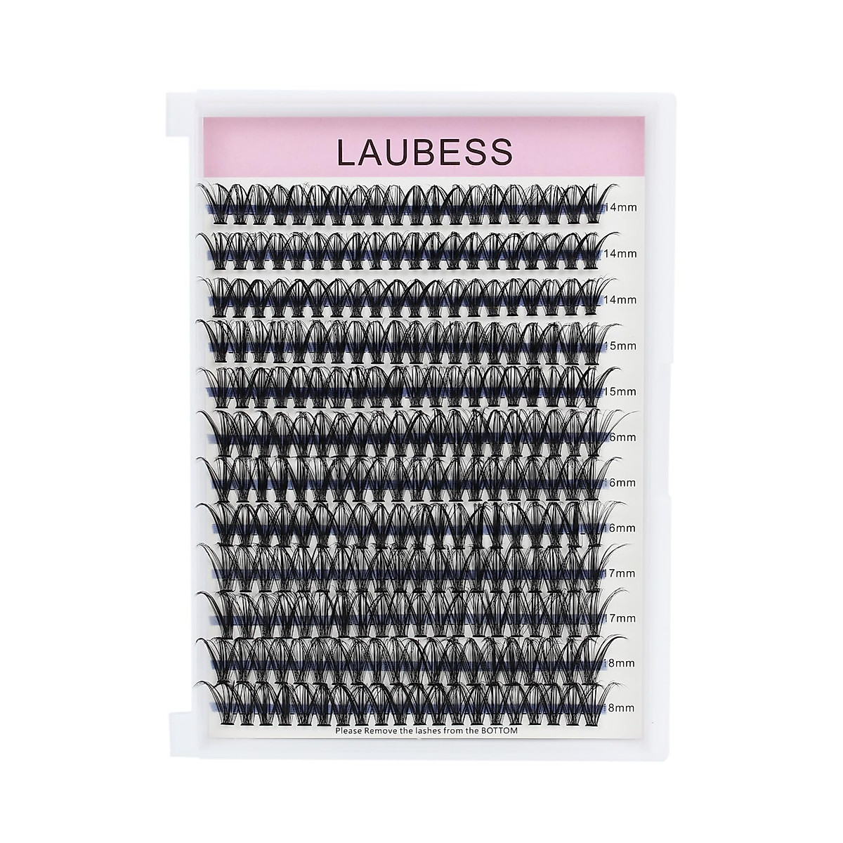 Individual Lashes 14-18mm 240pcs Cluster Lashes Natural Look Mixed Tray DIY Eyelash Extension Volume Lash Clusters Eyelashes Long Individual Lash Extensions (40D-0.07D-14-18mm)
