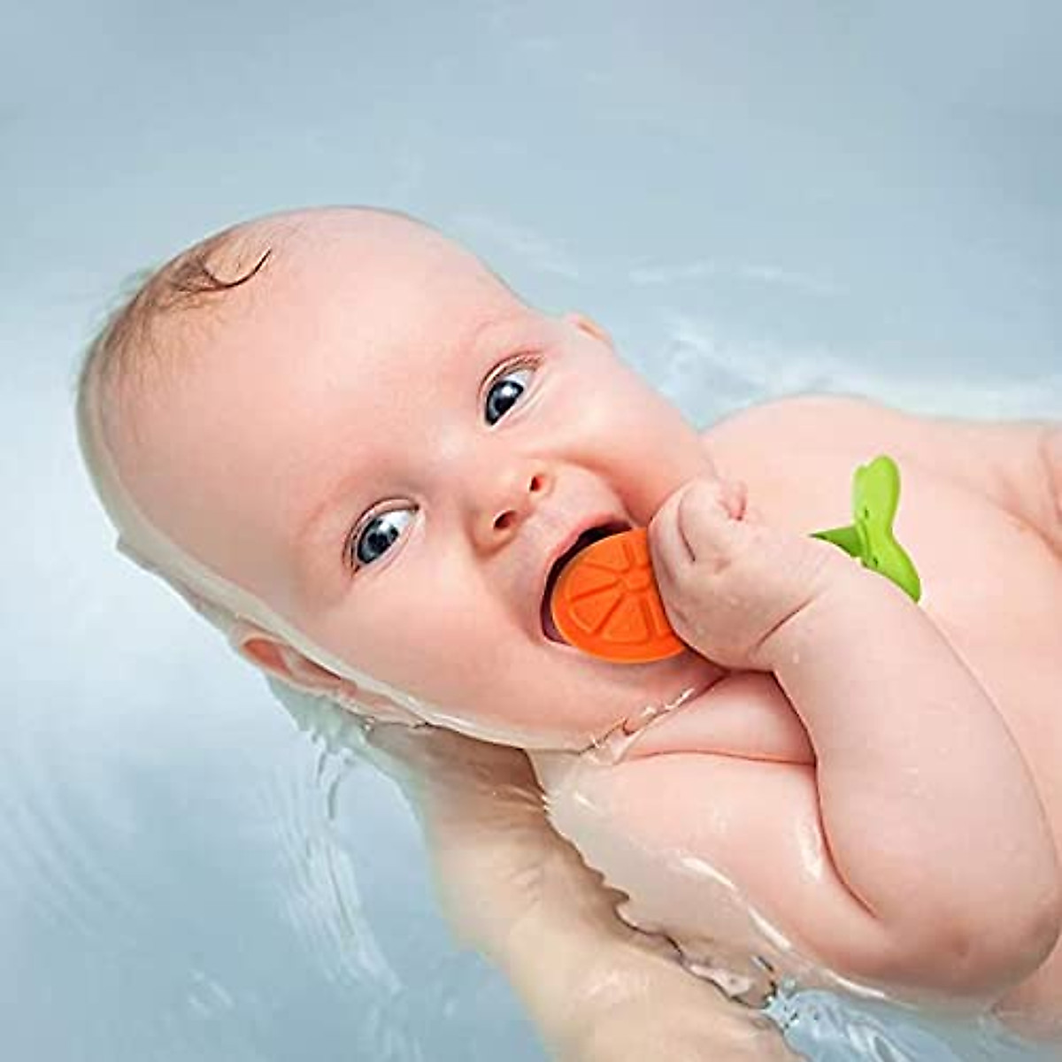 TEKSTAR Baby Teething Toys,Silicone Fruit Shape Teethers, Freezer Safe BPA Free, Soothe Babies Gums Set for Infant and Toddler