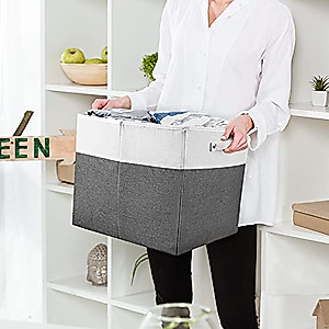 Awekris Foldable Storage Bin Basket Set [3-Pack] Cube Bins Fabric Storage Basket [3-Pack] 13x13x13 inch Collapsible Storage Box Organizer with Handles for Cubby Shelf Nursery Home Closet Large