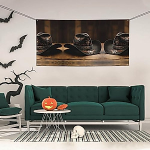 Banners and Signs for Outdoor 35x71 Backdrop for Birthday Party Business Graduation Wedding Event,American West Rodeo Hat