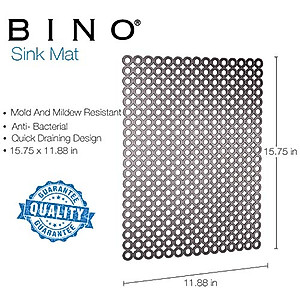 BINO Kitchen Sink Protector Mat, Grey - Eco-Friendly - Kitchen Sink Mat with Quick Draining Design - Kitchen Sink Mats for Stainless Steel Sink