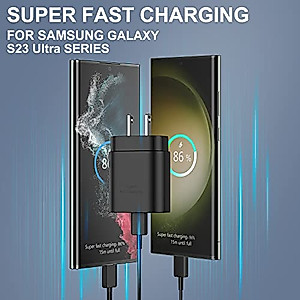 Super Fast Charger Type C, 25W USB C Wall Charger Fast Charging for Samsung Galaxy S23 Ultra/S23/S23+/S22/S22 Ultra/S22+/S21 Ultra/S20 Ultra/Note 20/Note 10/Z Fold 3 with 10FT C Charger Cable 2Pack